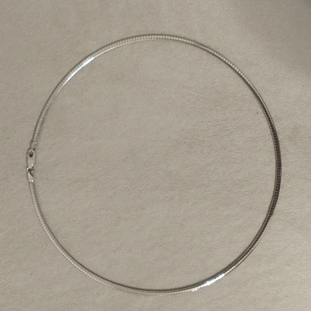 18" Sterling Silver Omega Chain - Gem
